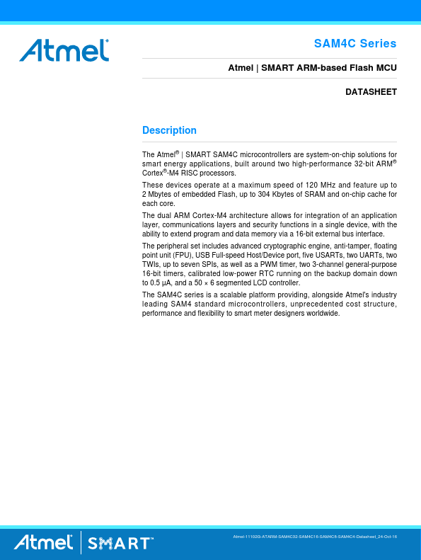 SAM4C8 reputable datasheet mcu equivalent Atmel